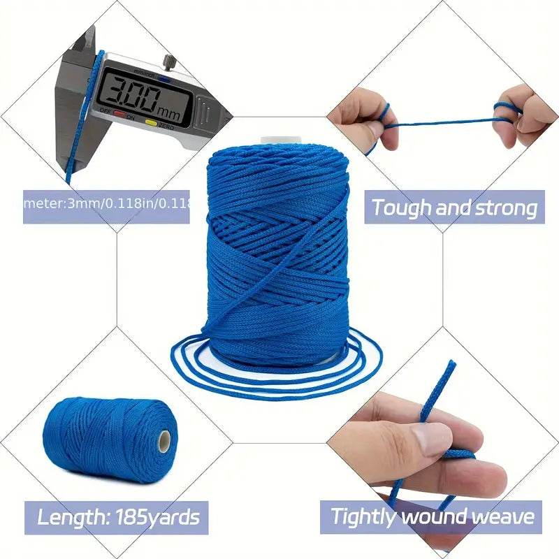 Premium 3mm Braided Polyester Macrame Cord – Wool Hut