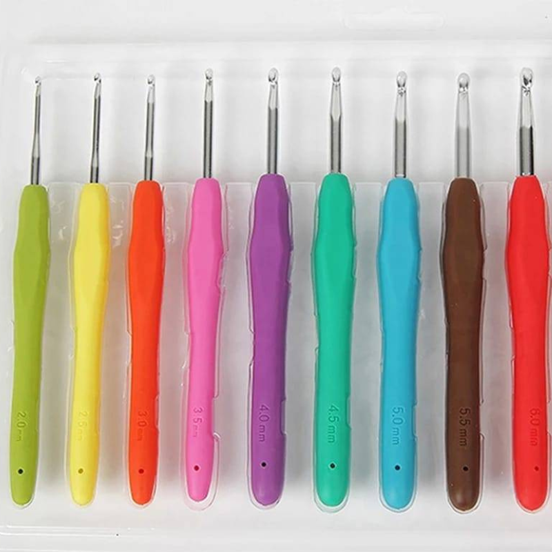 9 Pcs Rubber Grip Crochet Hook Set – Wool Hut
